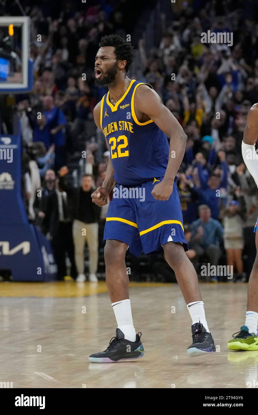 Golden State Warriors forward Andrew Wiggins during an NBA basketball ...