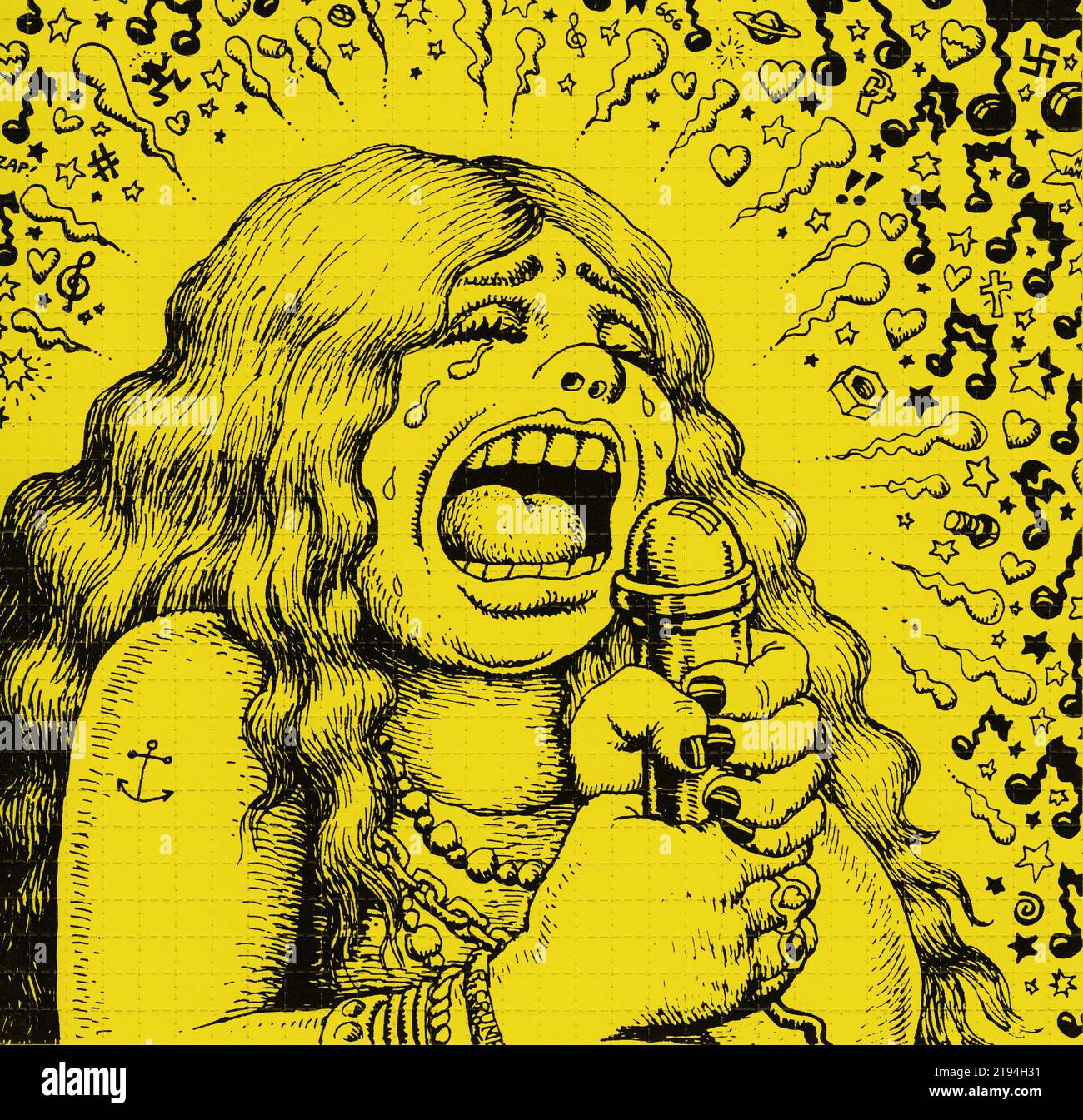 Yellow Janis Joplin [1990's] - Blotter Acid - LSD [Lysergic acid ...