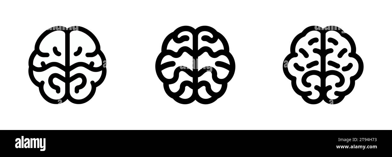 set brain line icon isolated. Vector illustration Stock Vector Image ...