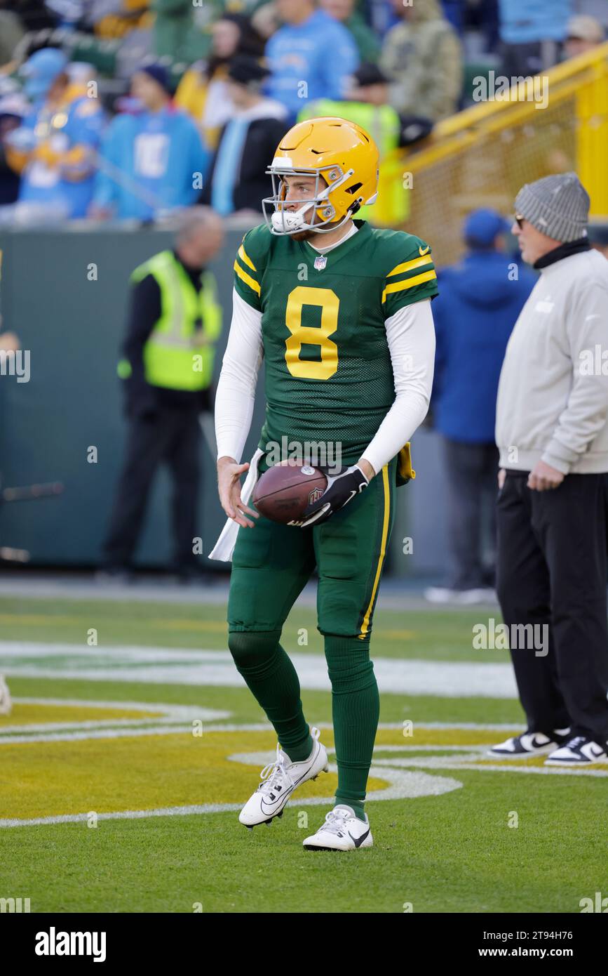 Green Bay Packers quarterback Sean Clifford (8) during an NFL football ...
