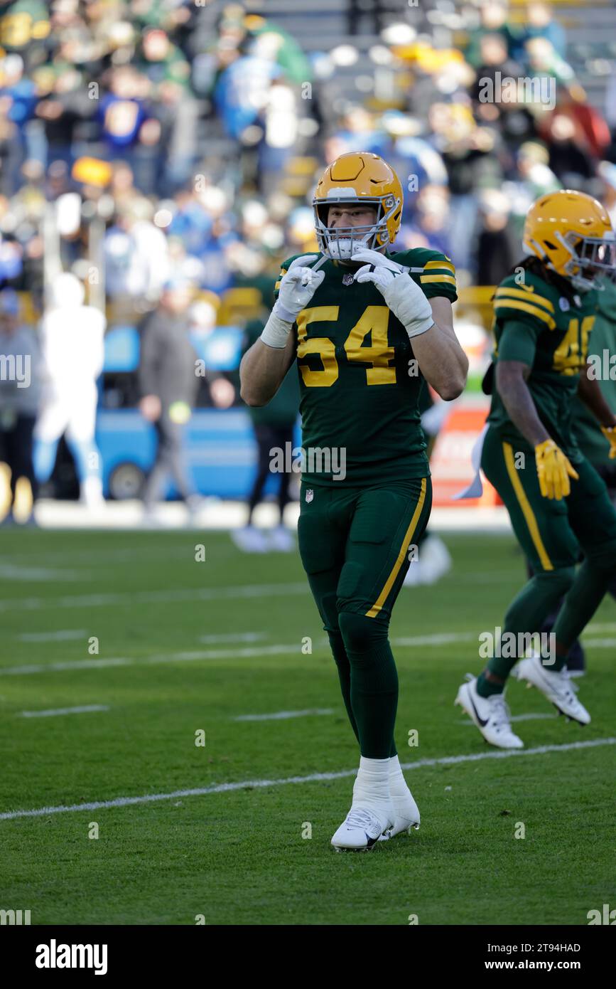 Green Bay Packers linebacker Kristian Welch (54) during an NFL football ...