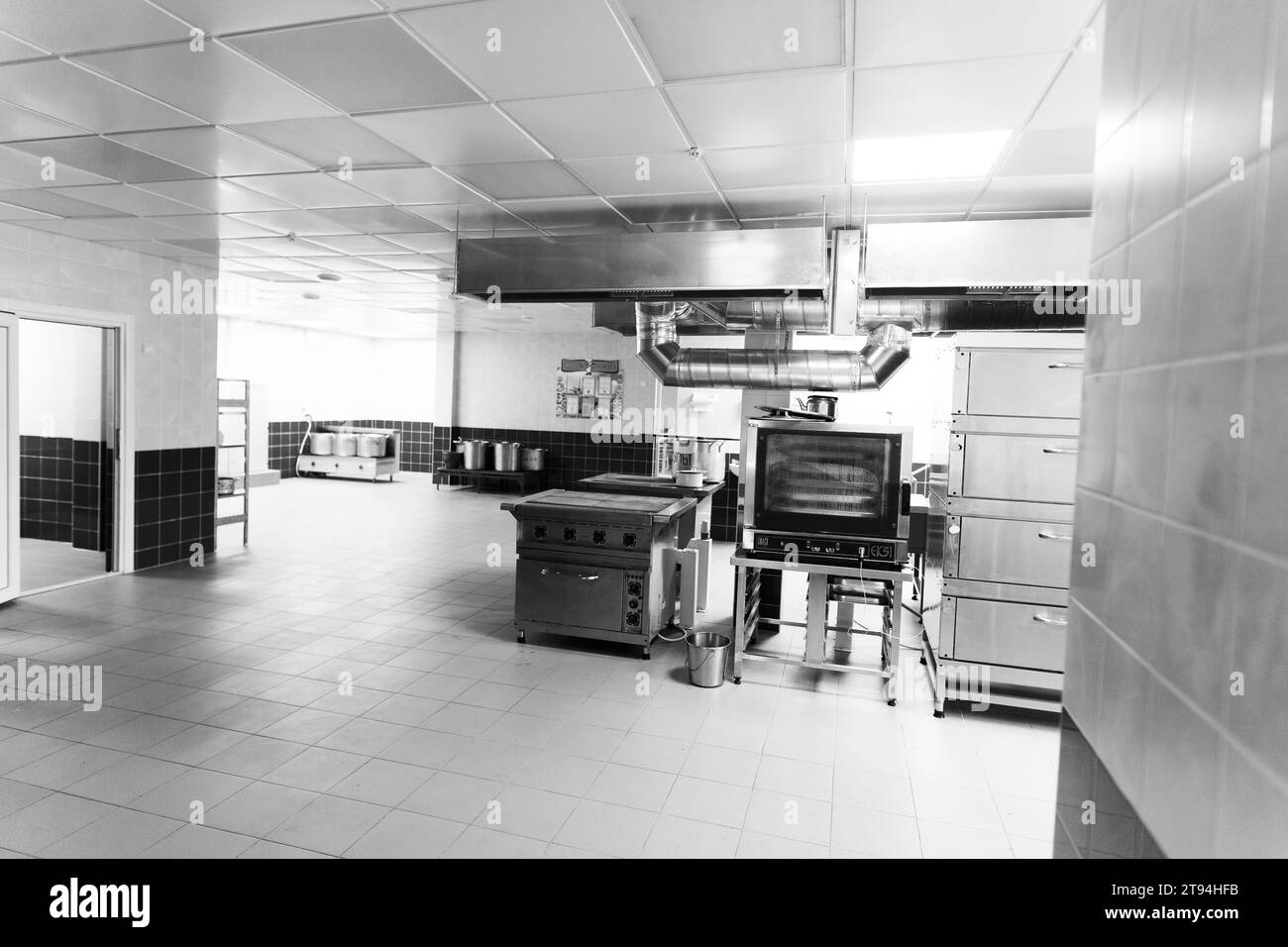 School canteen Black and White Stock Photos & Images - Alamy