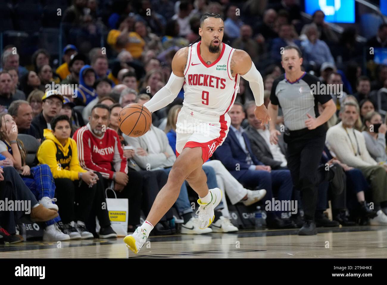 Houston Rockets forward Dillon Brooks during an NBA basketball game ...