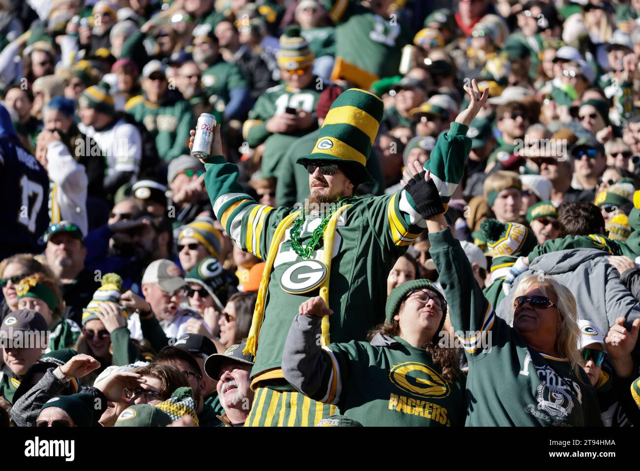 Green Bay Packers fan during an NFL football game Sunday, Nov. 19, 2023 ...
