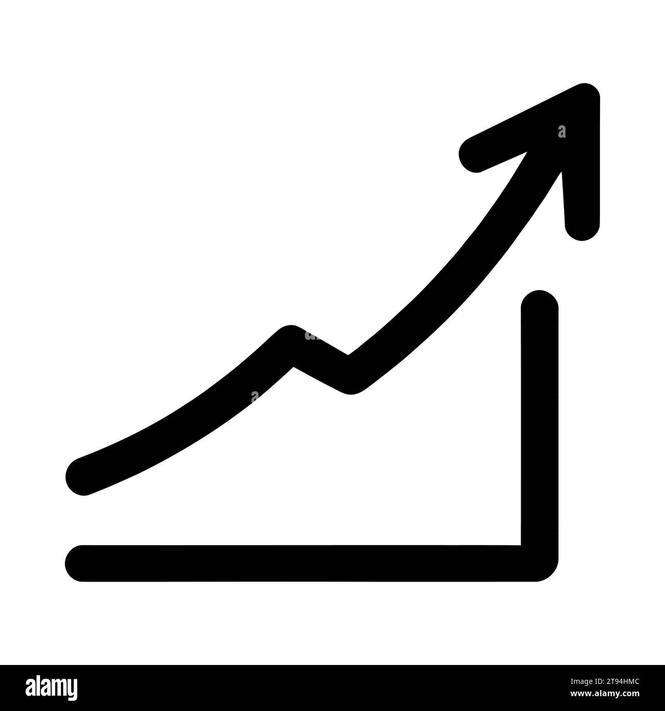 Uptrend black arrow icon isolated denoting growth, progress and ...