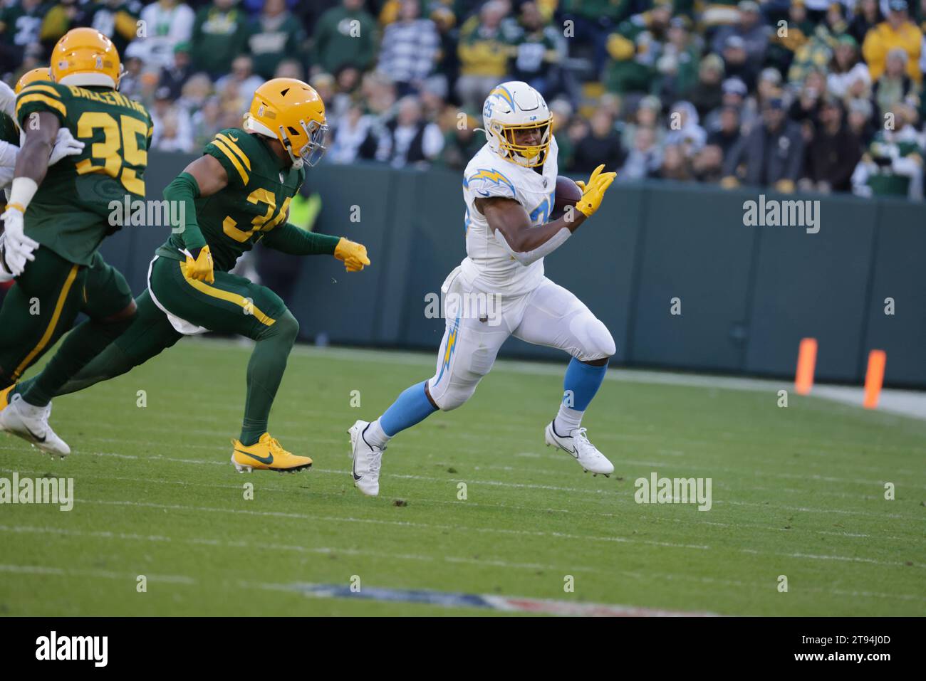 Los Angeles Chargers running back Joshua Kelley (25) during an NFL ...