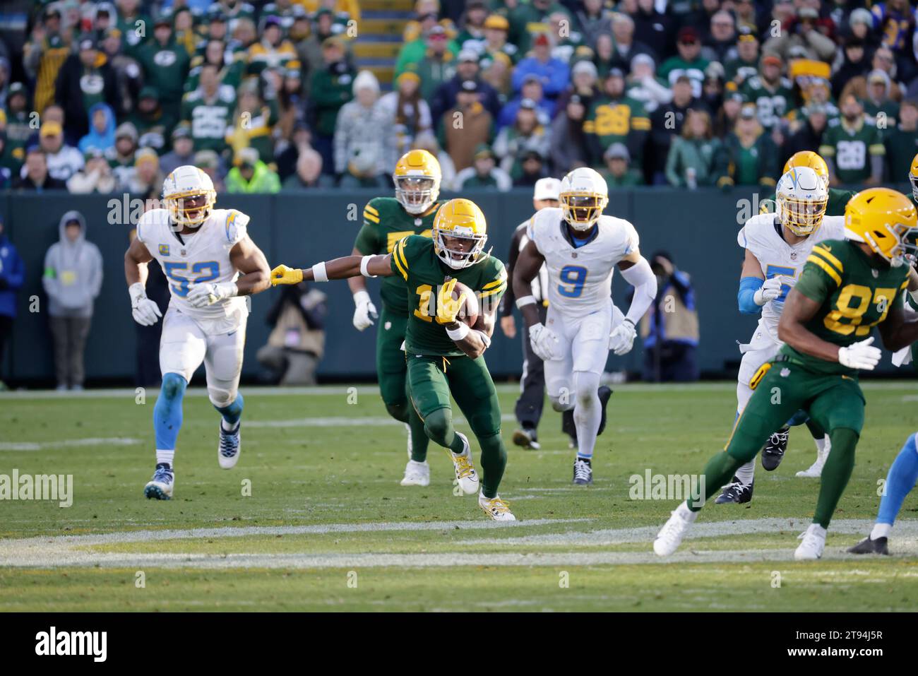 Green Bay Packers wide receiver Dontayvion Wicks (13) during an NFL ...