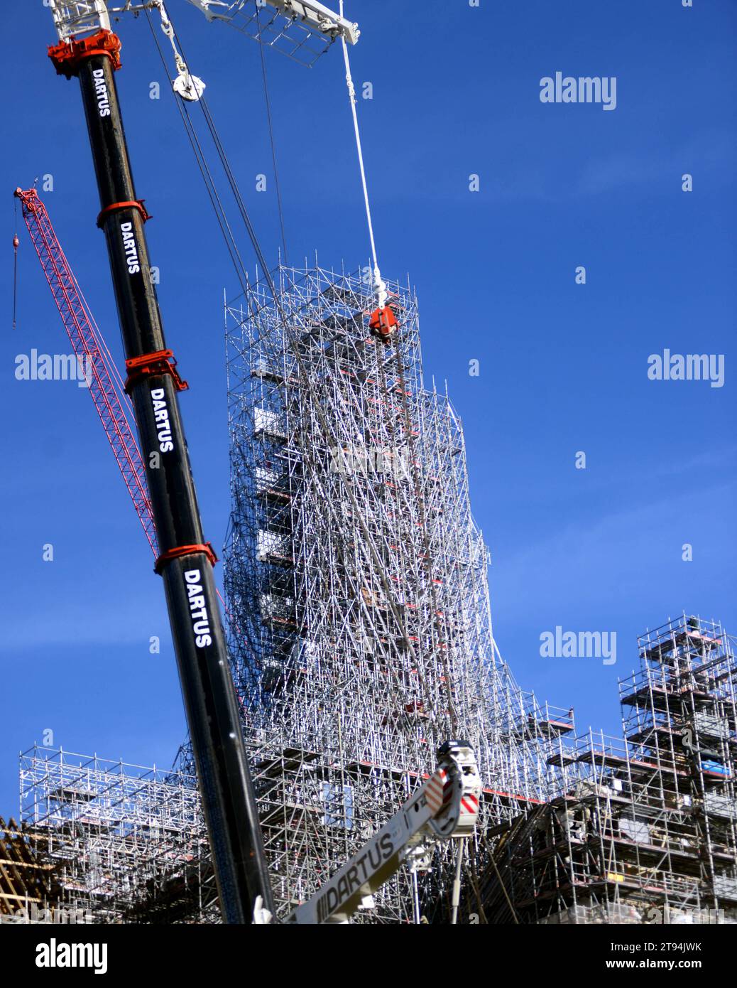 Work at the Cathedral Notre-Dame de Paris for the restoration of the ...