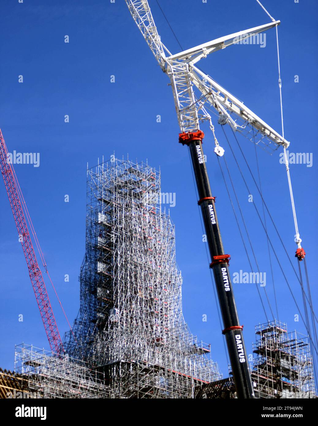 Work at the Cathedral Notre-Dame de Paris for the restoration of the ...
