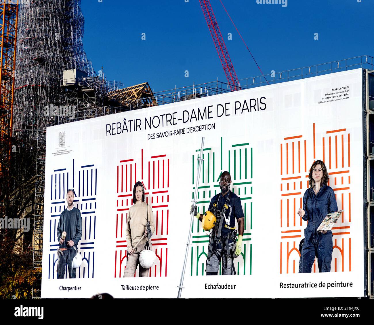 Work at the Cathedral Notre-Dame de Paris for the restoration of the ...