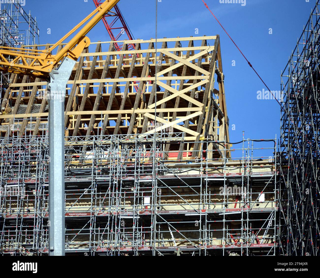 Work at the Cathedral Notre-Dame de Paris for the restoration of the ...