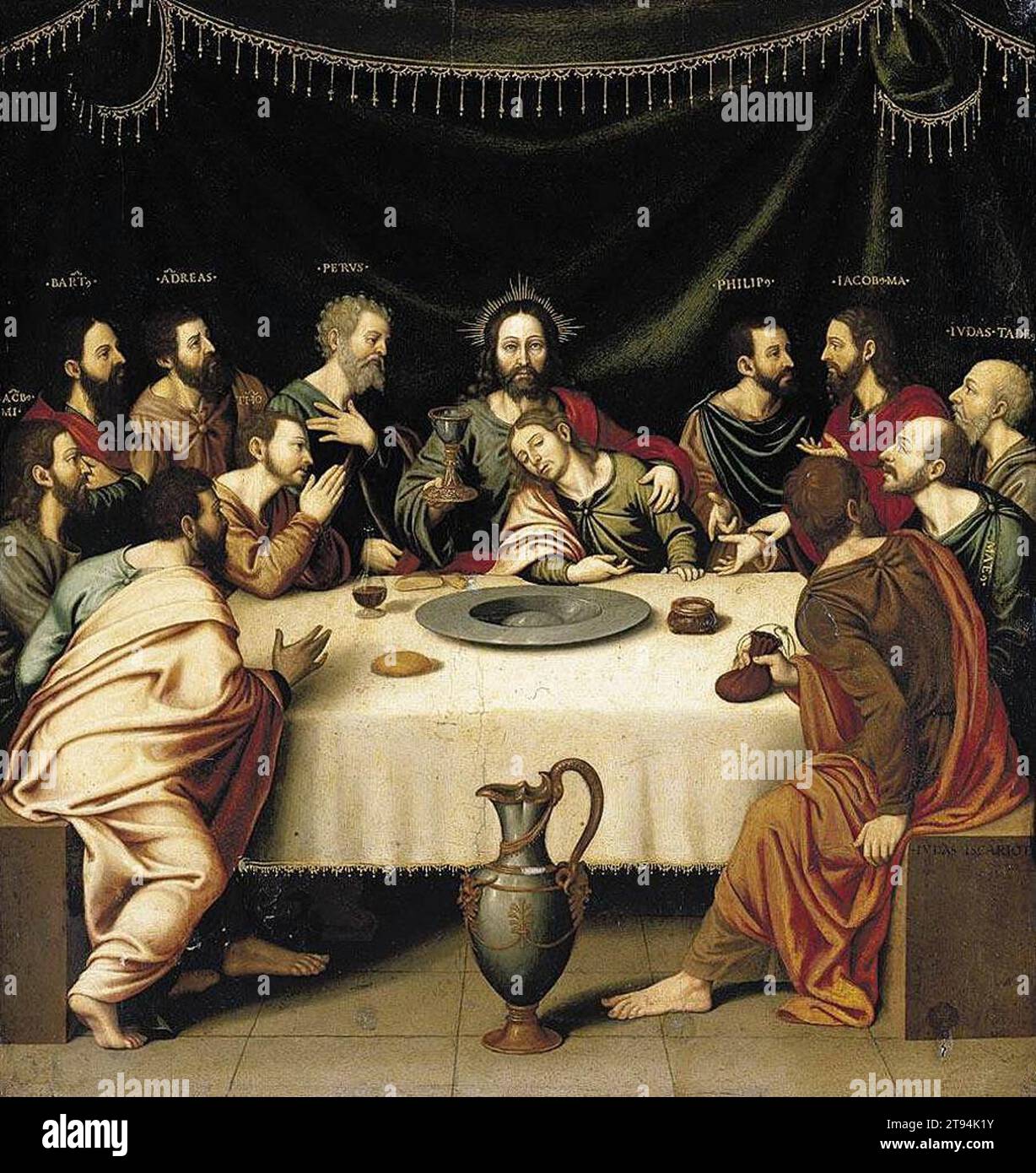 The Last Supper 1570s by Fray Nicolas Borras Stock Photo - Alamy