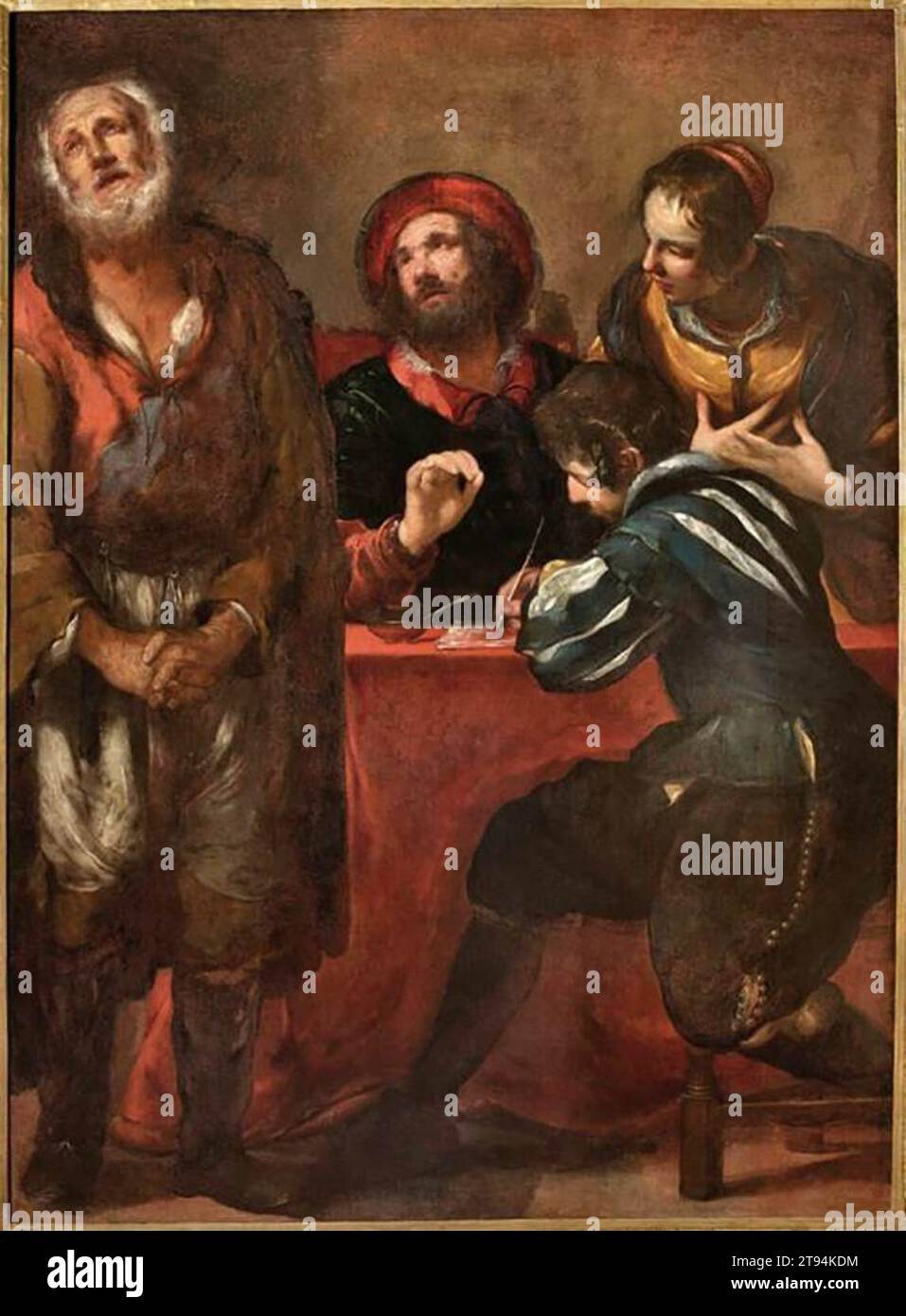 Denial of St Peter c. 1640 by Luciano Borzone Stock Photo - Alamy