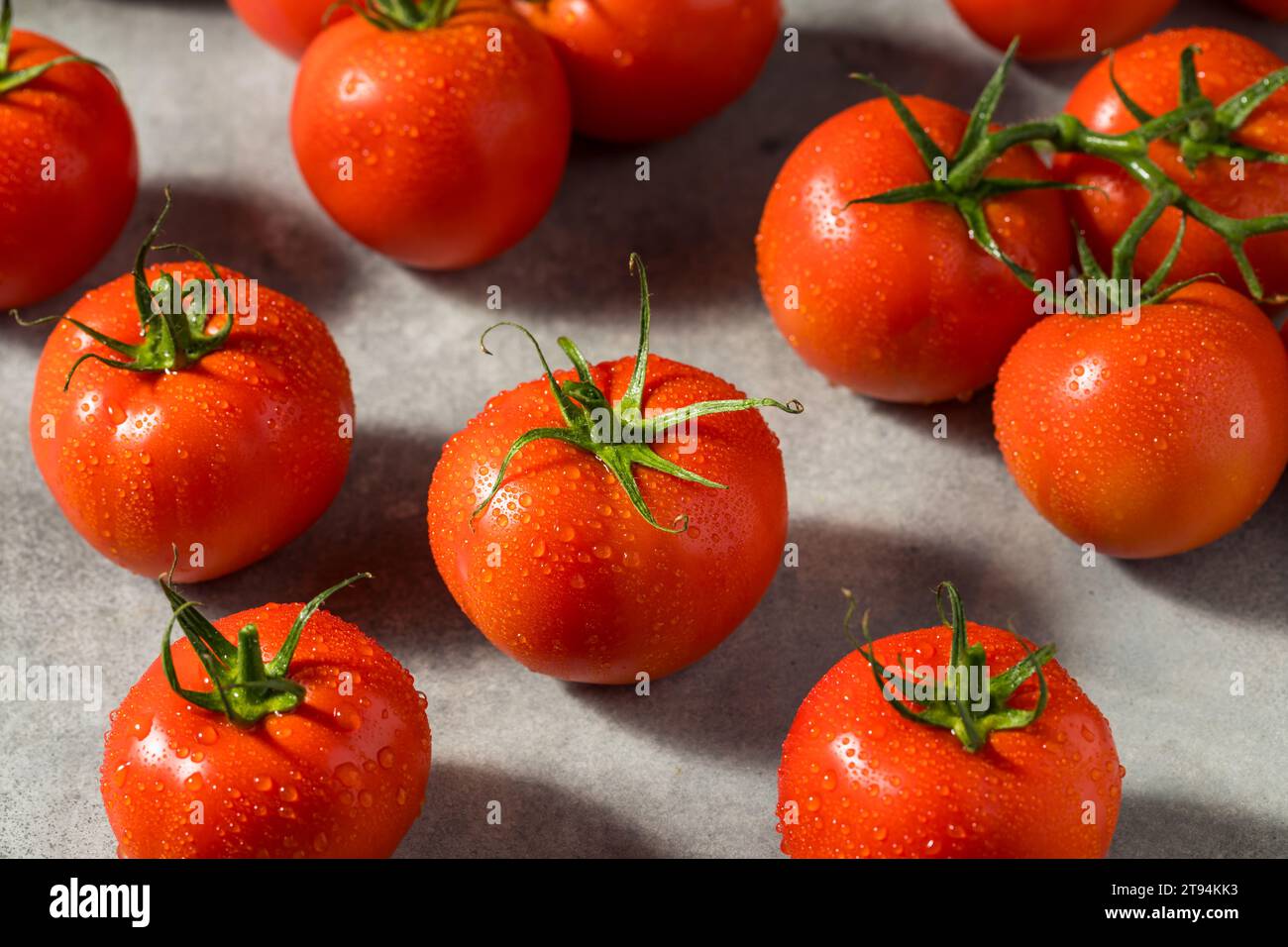 Organic Red Vine Ripened Tomatoes Ready to Eat Stock Photo - Alamy