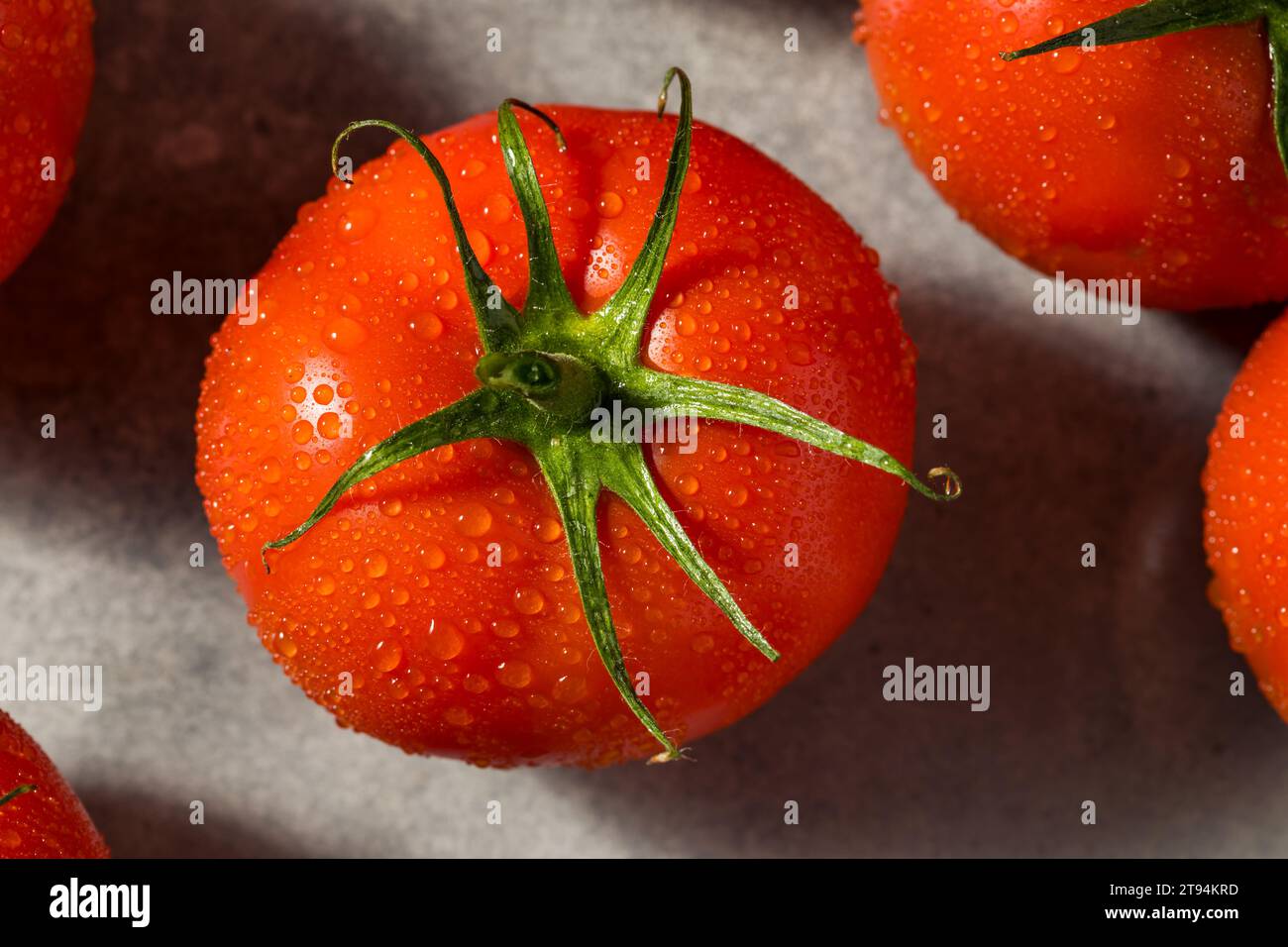 Organic Red Vine Ripened Tomatoes Ready to Eat Stock Photo - Alamy