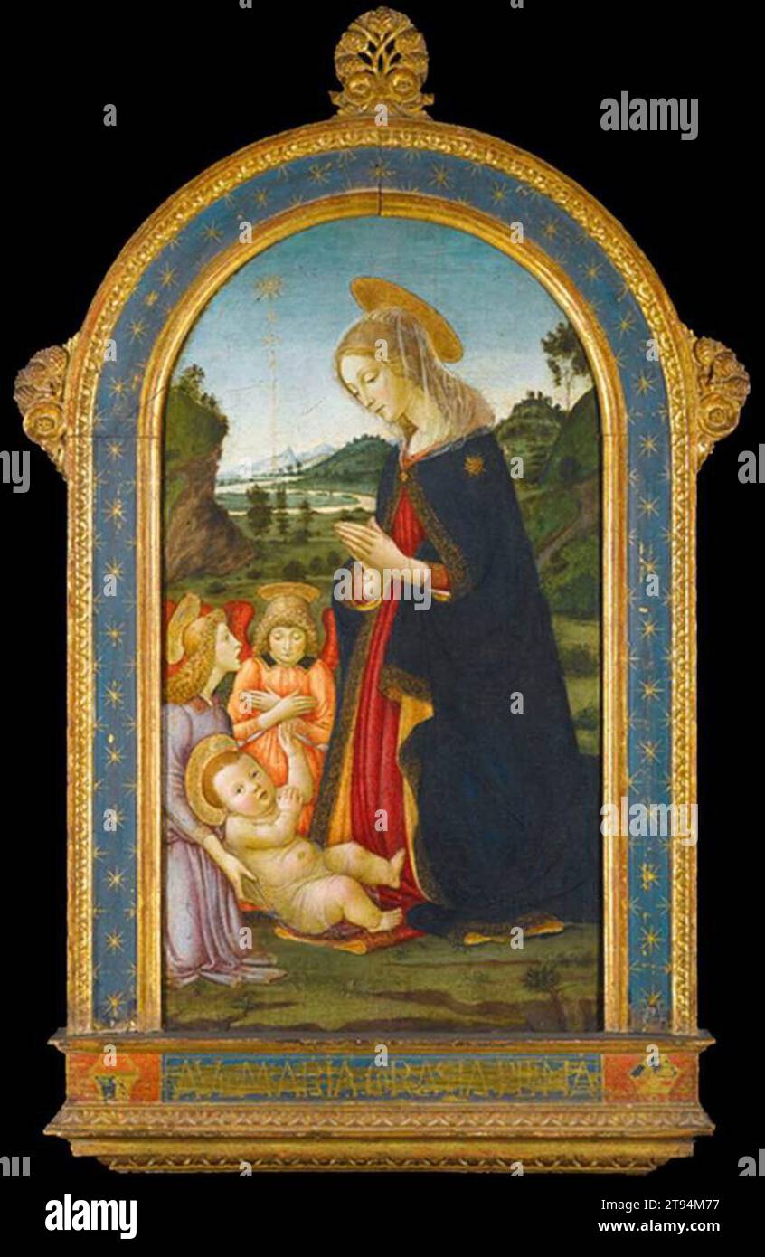 Madonna and Two Angels Adoring the Christ Child - by Francesco ...