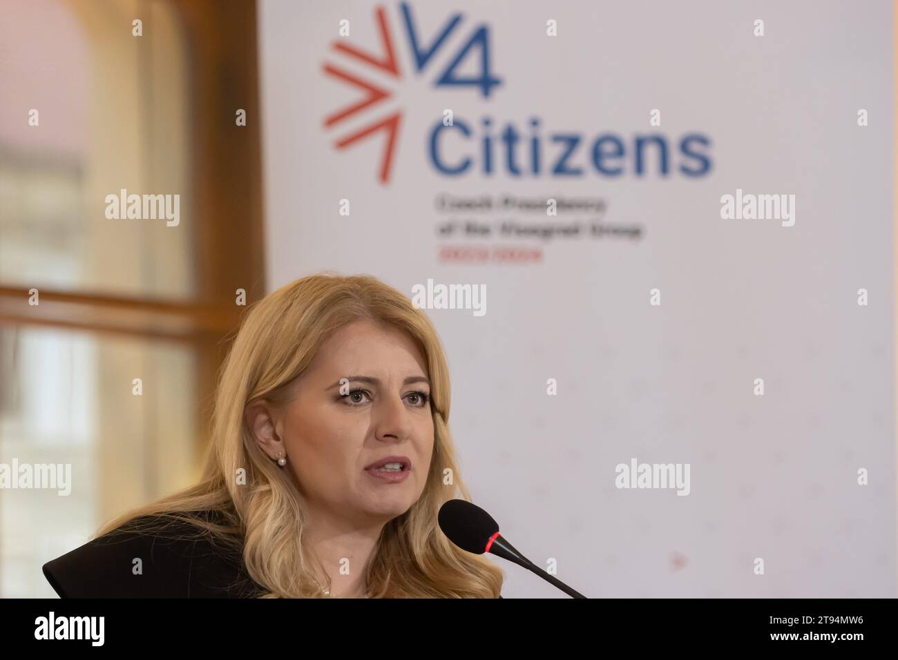 Slovak president Zuzana Caputova seen during a joint press conference ...