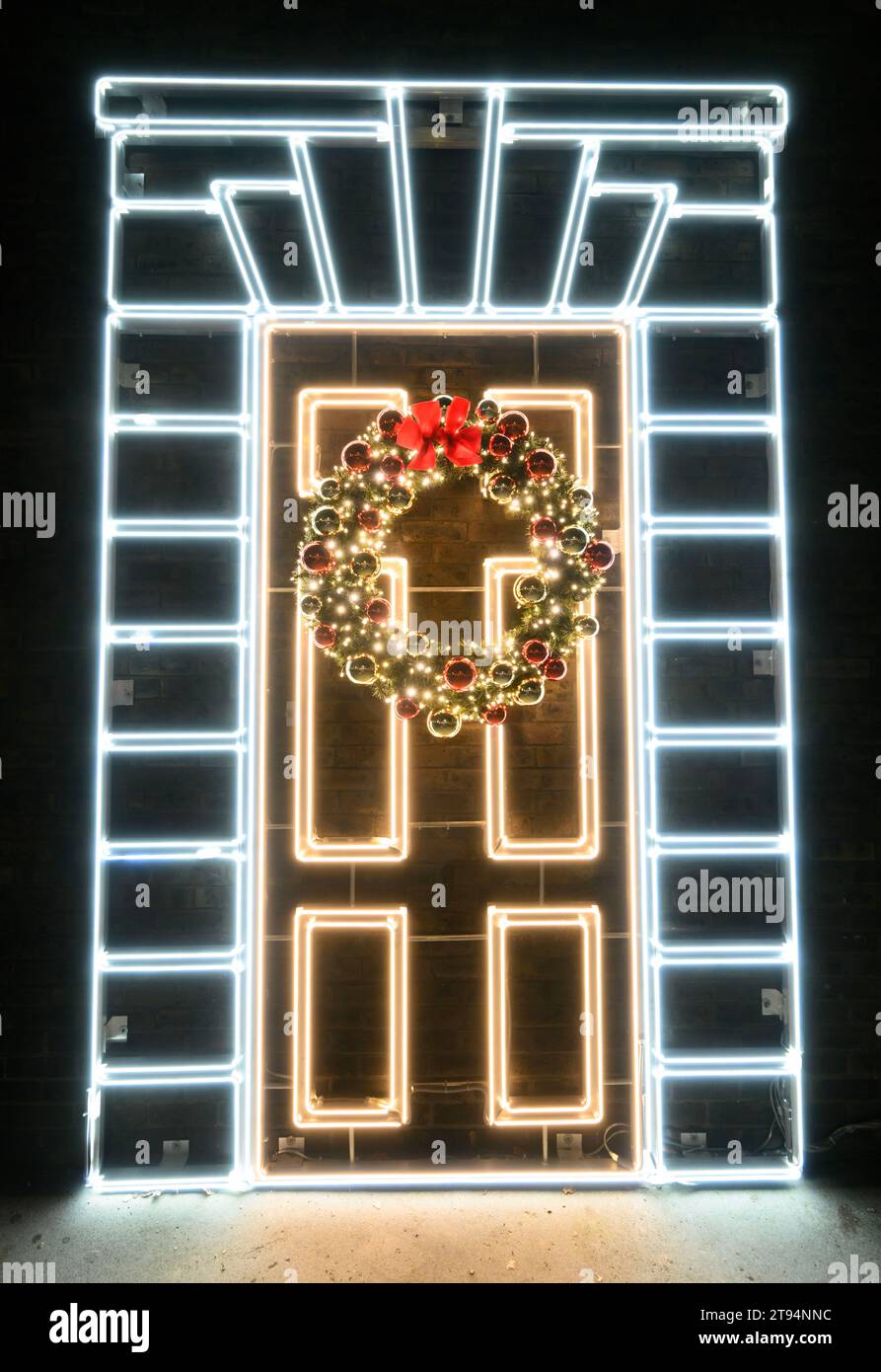 EDITORIAL USE ONLY The new festive three dimensional door installation ...