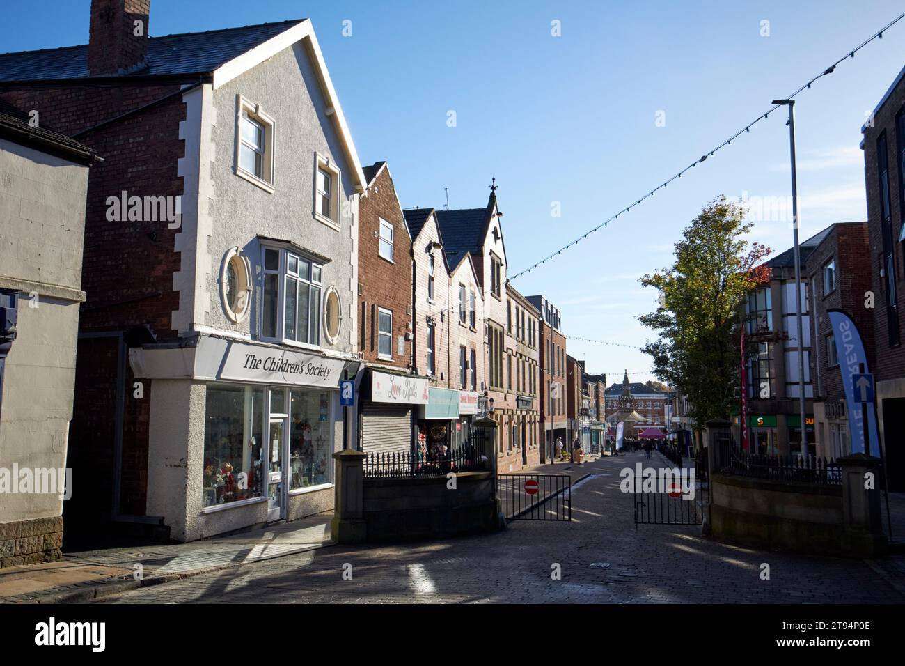 looking along church st on a winter morning in the market town of ...