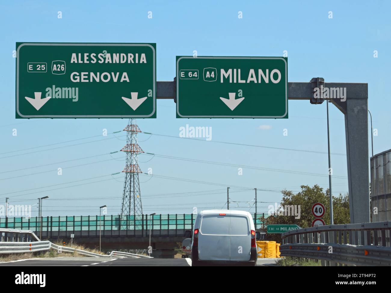 Motorway sign to go to the Italian cities of MILANO also calle Milan ...