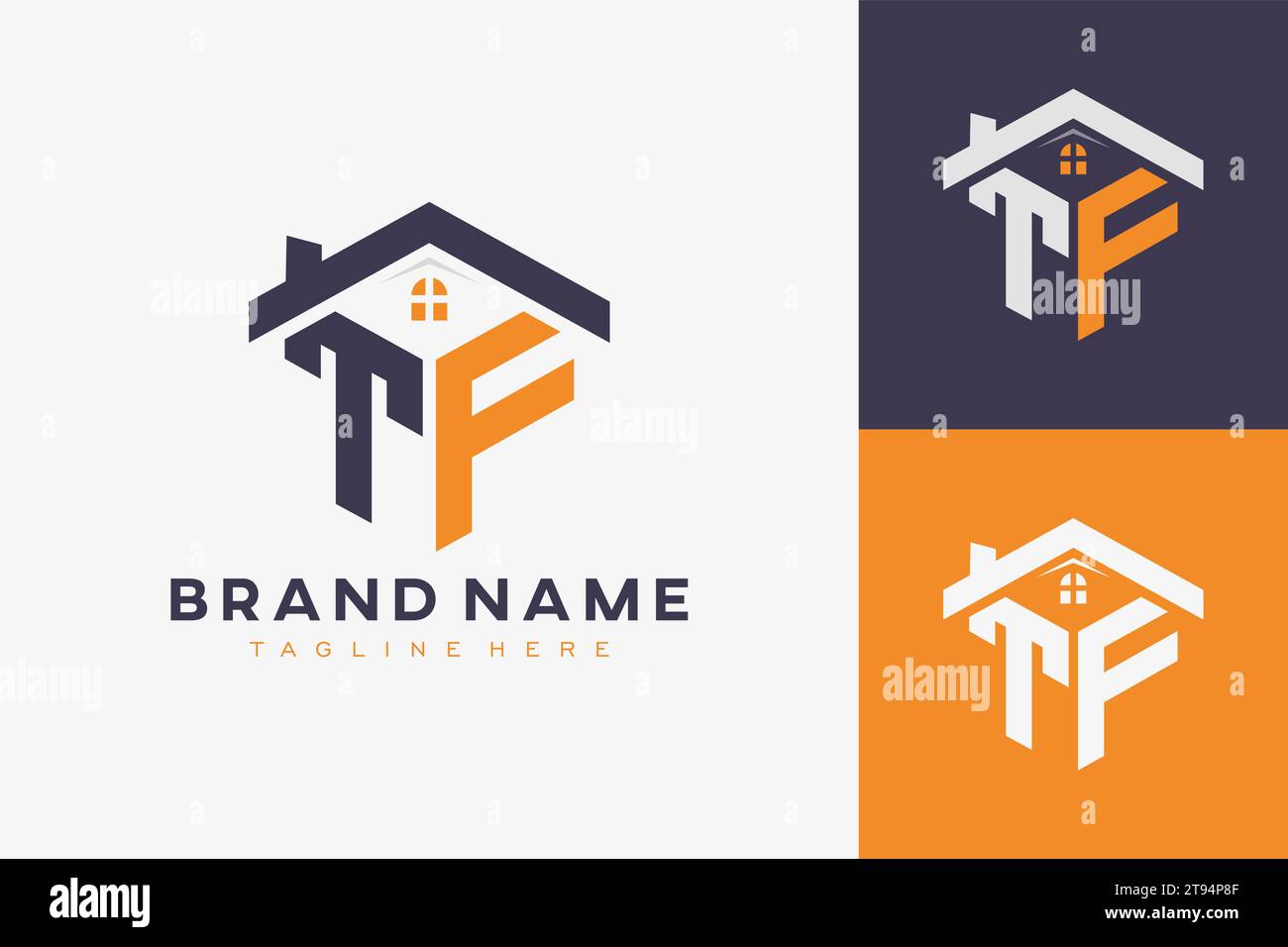 hexagon TF house monogram logo for real estate, property, construction ...