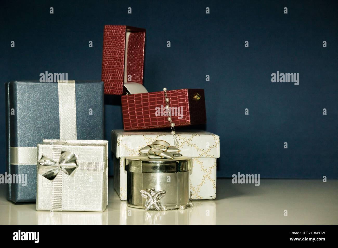 colorful gift boxes of different shapes Stock Photo - Alamy