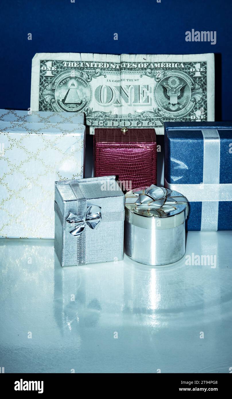 colorful gift boxes of different shapes Stock Photo - Alamy