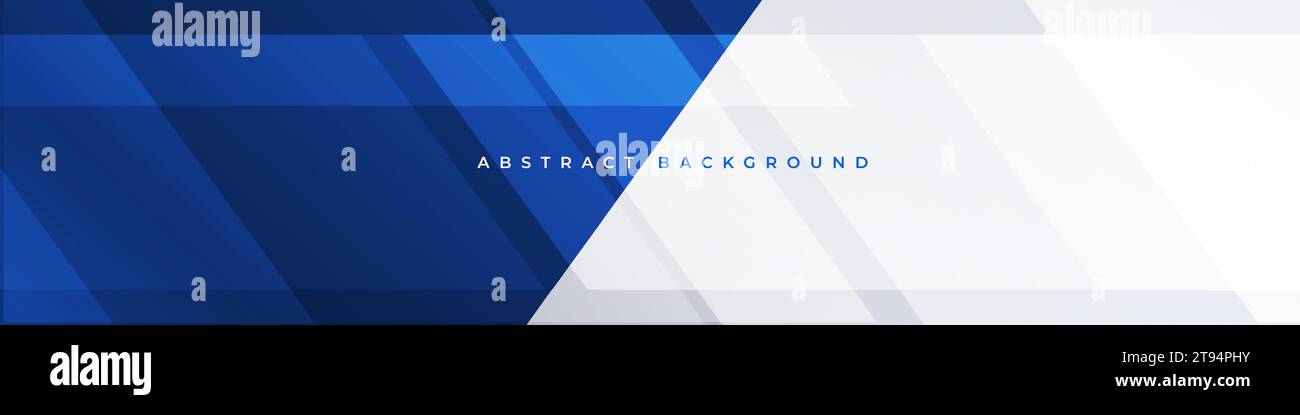 Blue and white modern abstract wide banner with geometric shapes. White ...
