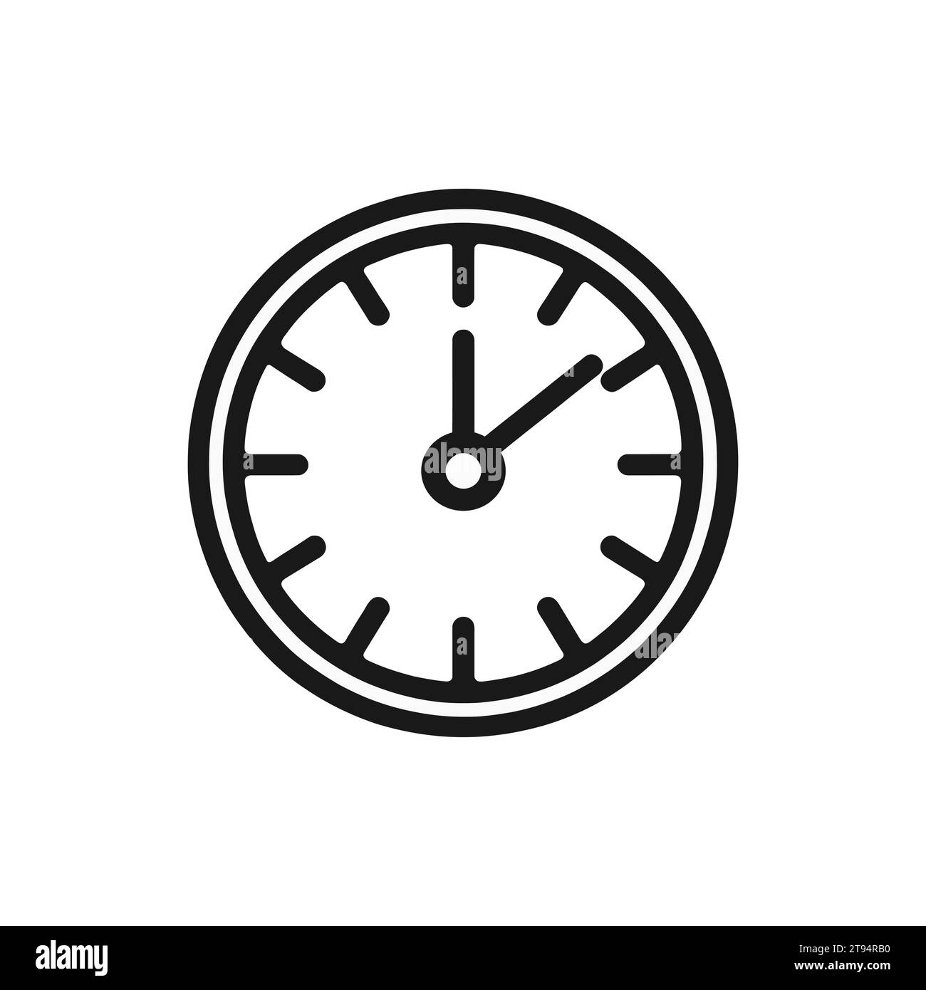 Clock line icon in Black and White Stock Photos & Images - Alamy