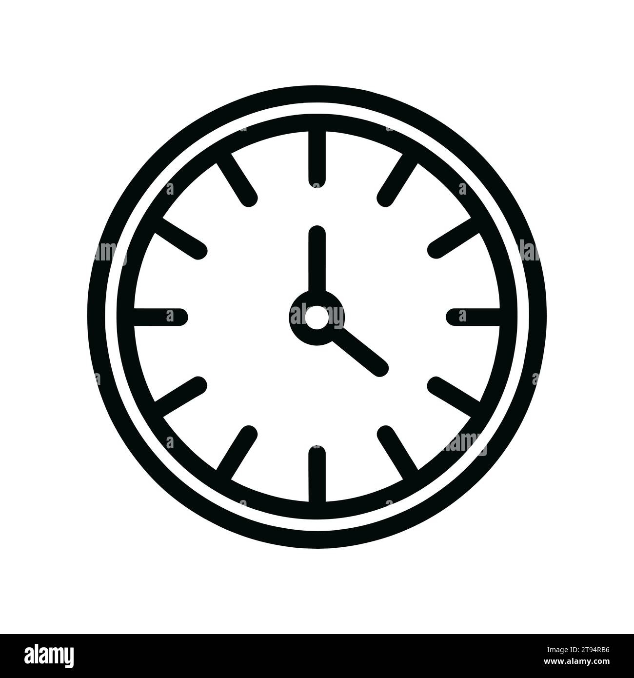 Round wall clock line icon, isolated Stock Vector Image & Art - Alamy