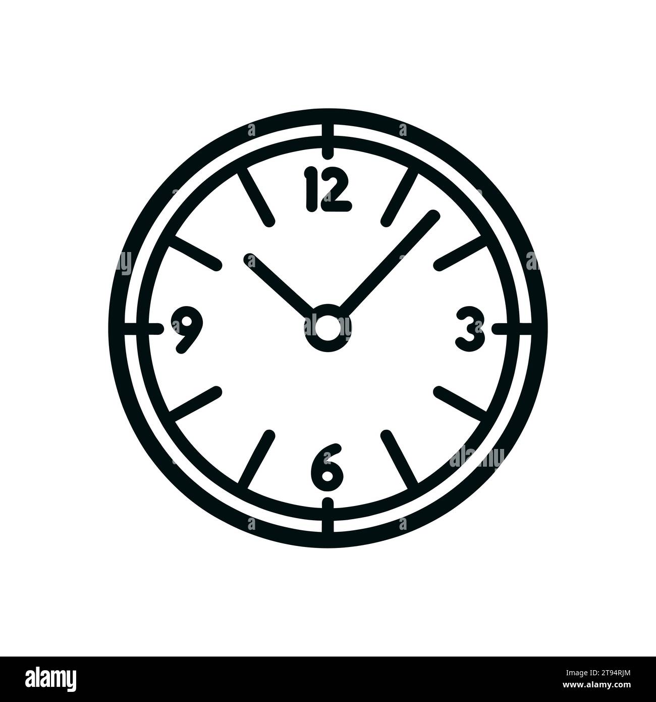 Round wall clock line icon, isolated Stock Vector Image & Art - Alamy