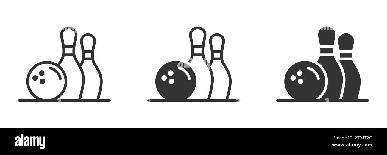 Bowling icon isolated on a white background. Vector illustration Stock ...