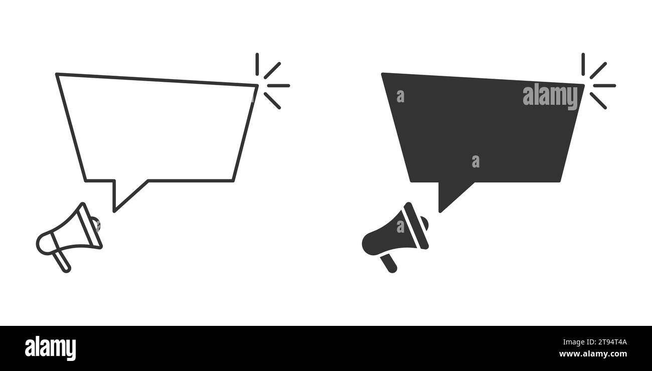 Banner with megaphone and place for your text. Message icon. Vector ...