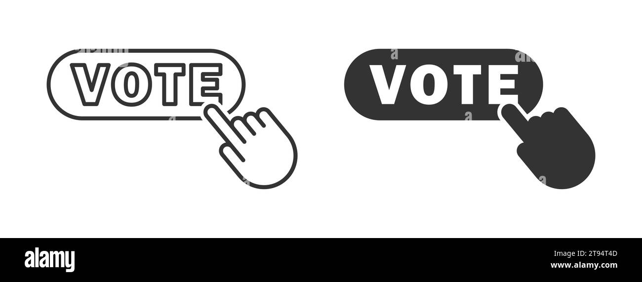 Hand pressing vote icon. Vector illustration Stock Vector Image & Art ...