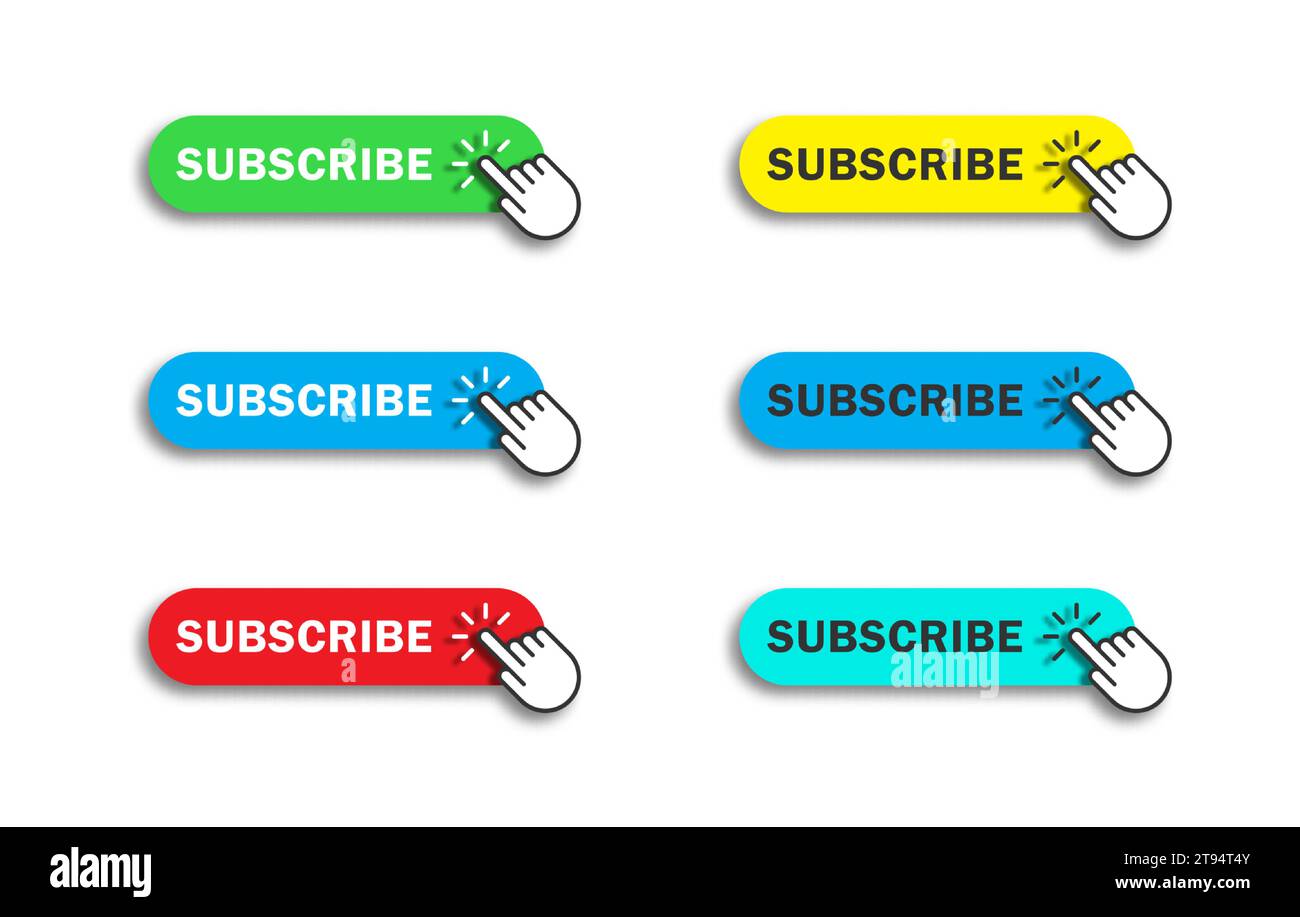 Subscribe button set. Vector illustration Stock Vector Image & Art - Alamy