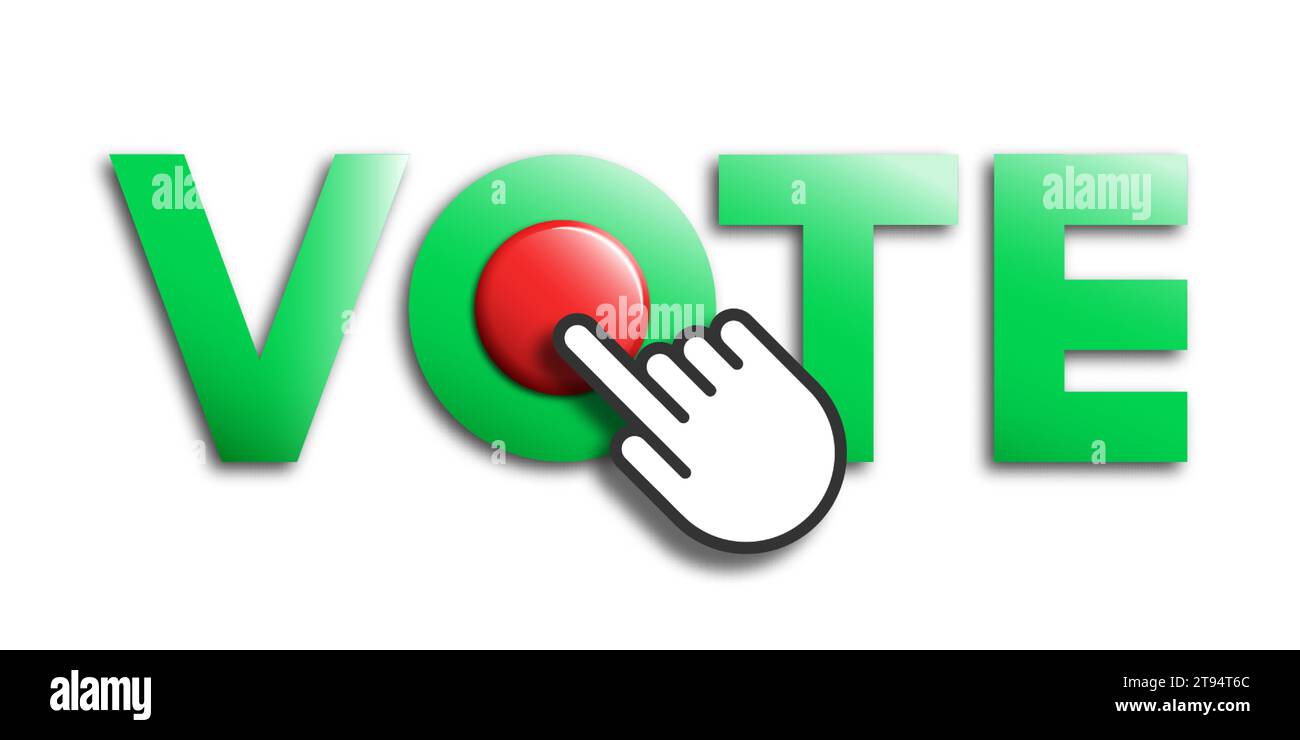 Hand pressing vote button. Vector illustration Stock Vector Image & Art ...