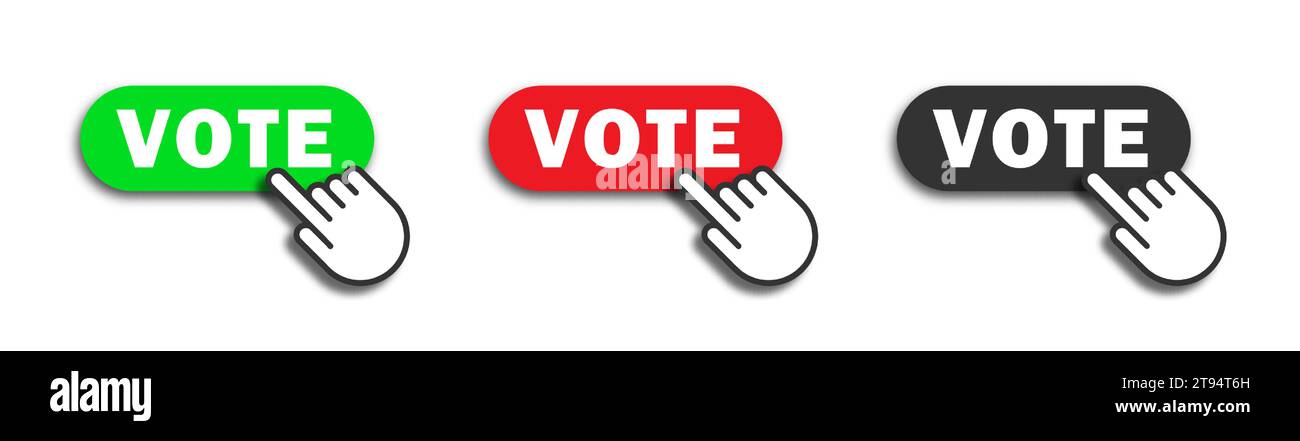 Hand pressing vote button. Vector illustration Stock Vector Image & Art ...