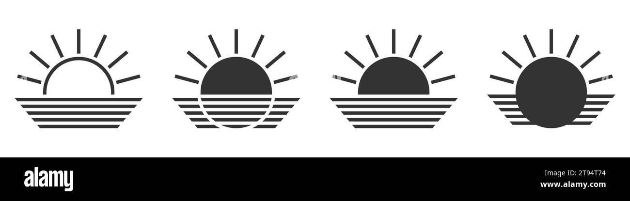 Rising sun vector vectors hi-res stock photography and images - Alamy