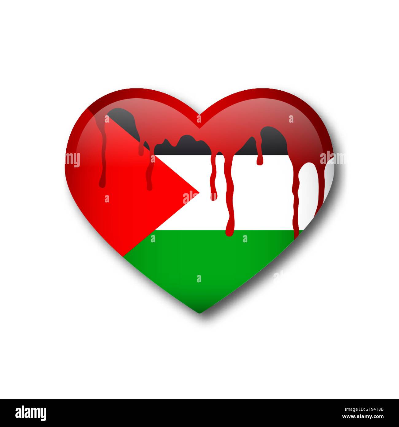 Flag palestine in heart hi-res stock photography and images - Alamy