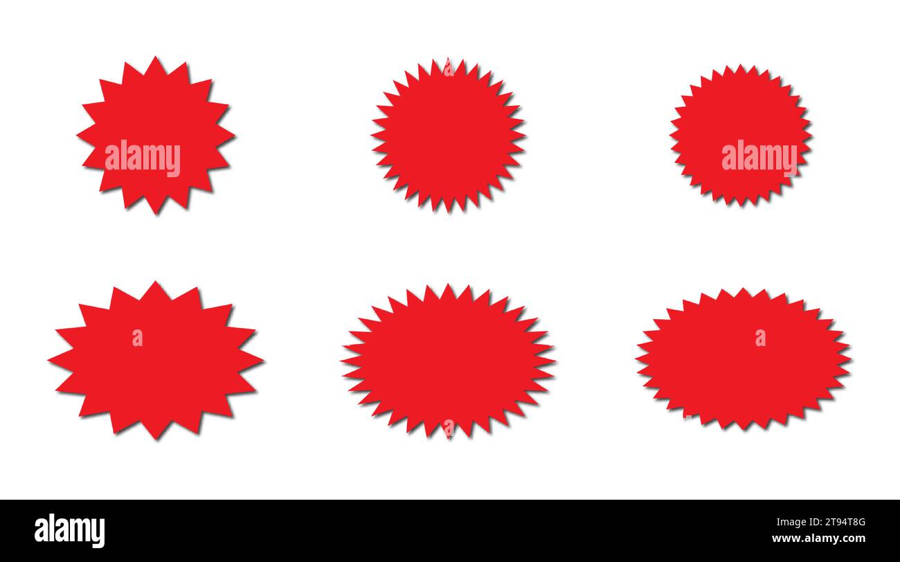 Red star burst icon set. Vector illustration Stock Vector Image & Art ...