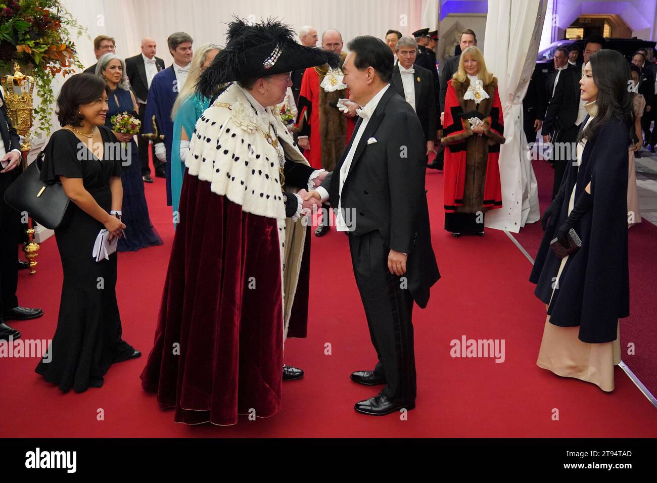 Lord Mayor of the City of London Professor Michael Mainelli, center ...