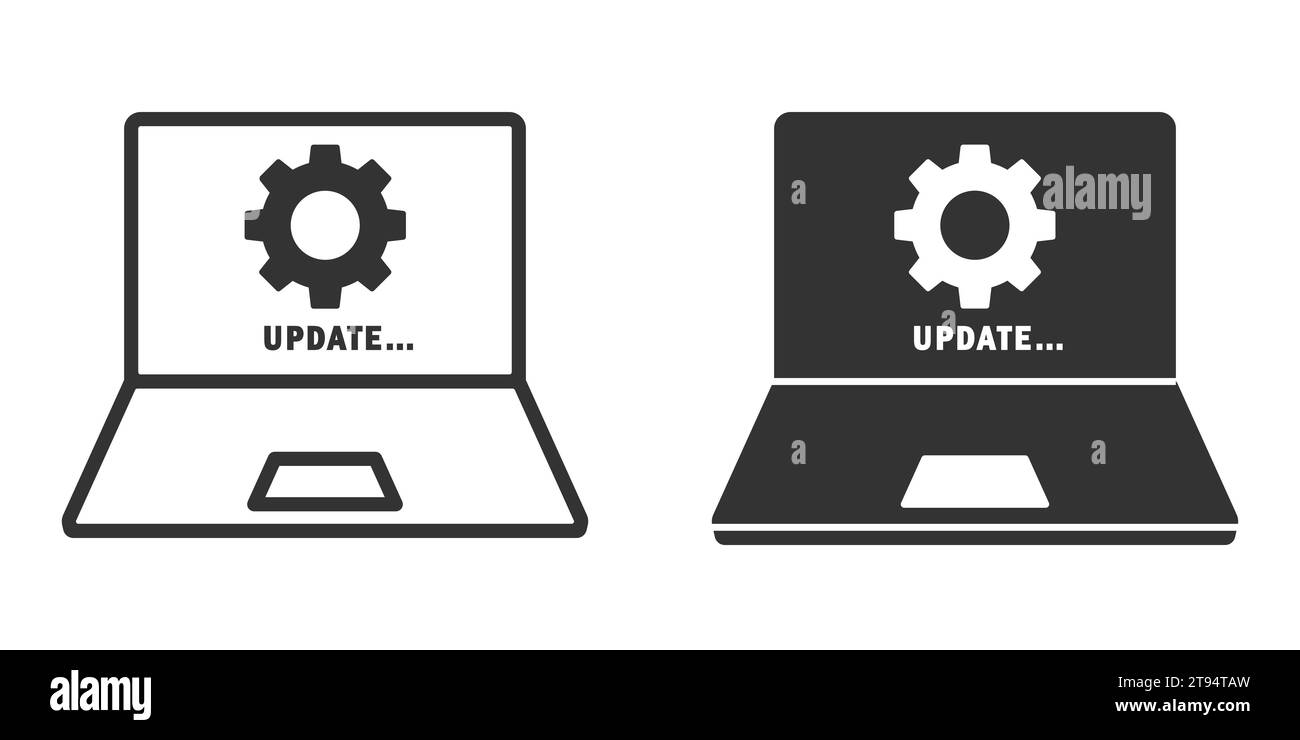 Laptop update icon. Vector illustration Stock Vector Image & Art - Alamy