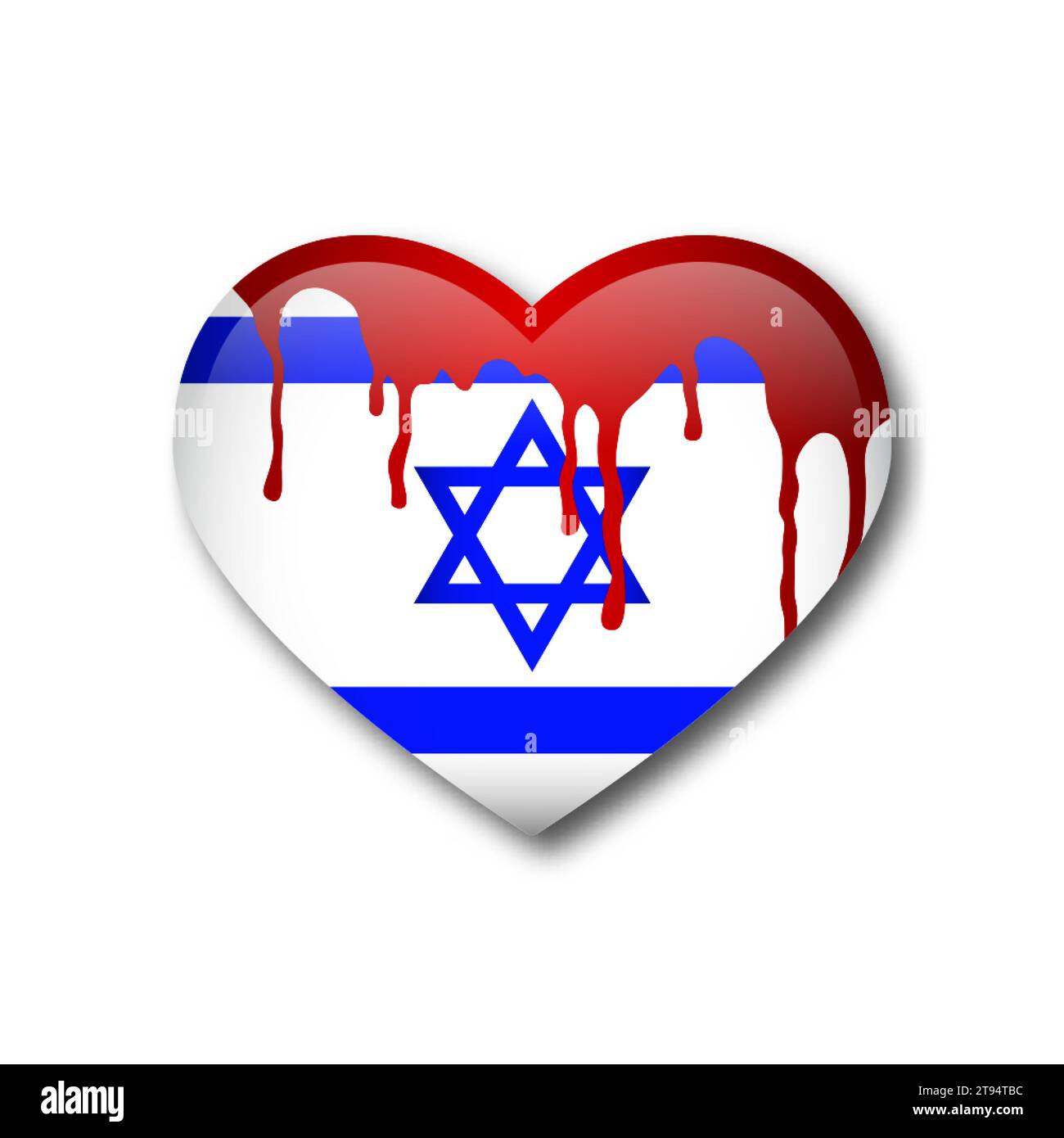 Bloody Israel Flag in Heart Shape. Vector illustration Stock Vector ...