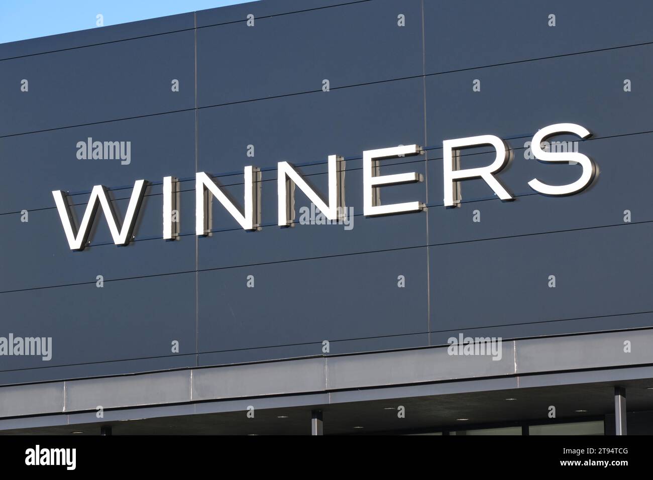 Sign of the Winners store on building facade in Halifax, Canada Stock ...