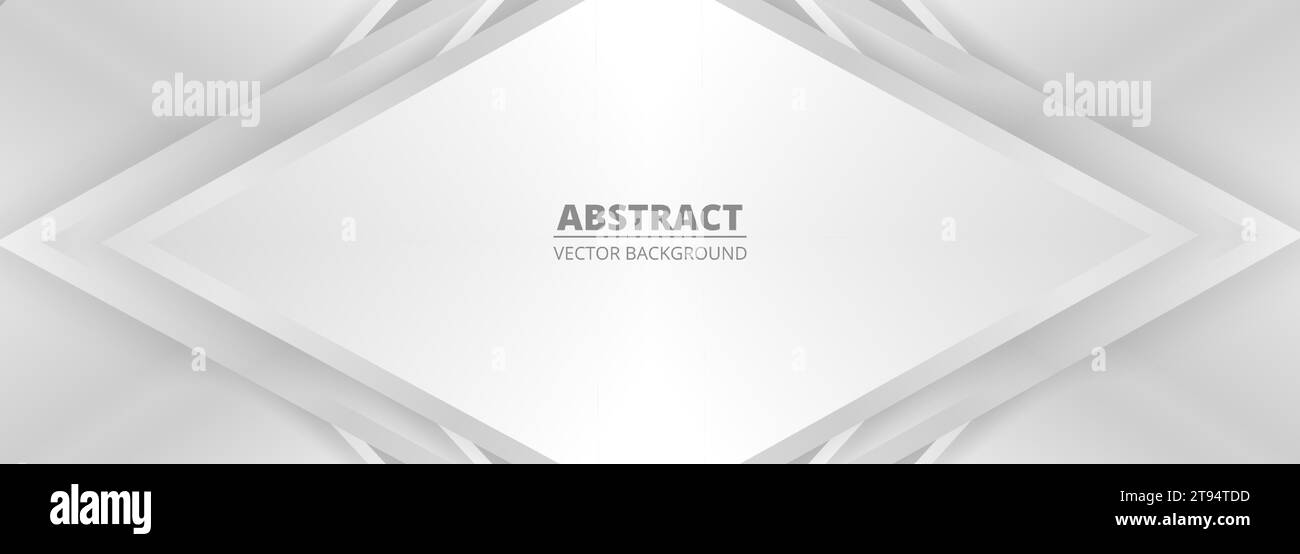 Abstract geometric wide metallic background with silver gradient lines ...