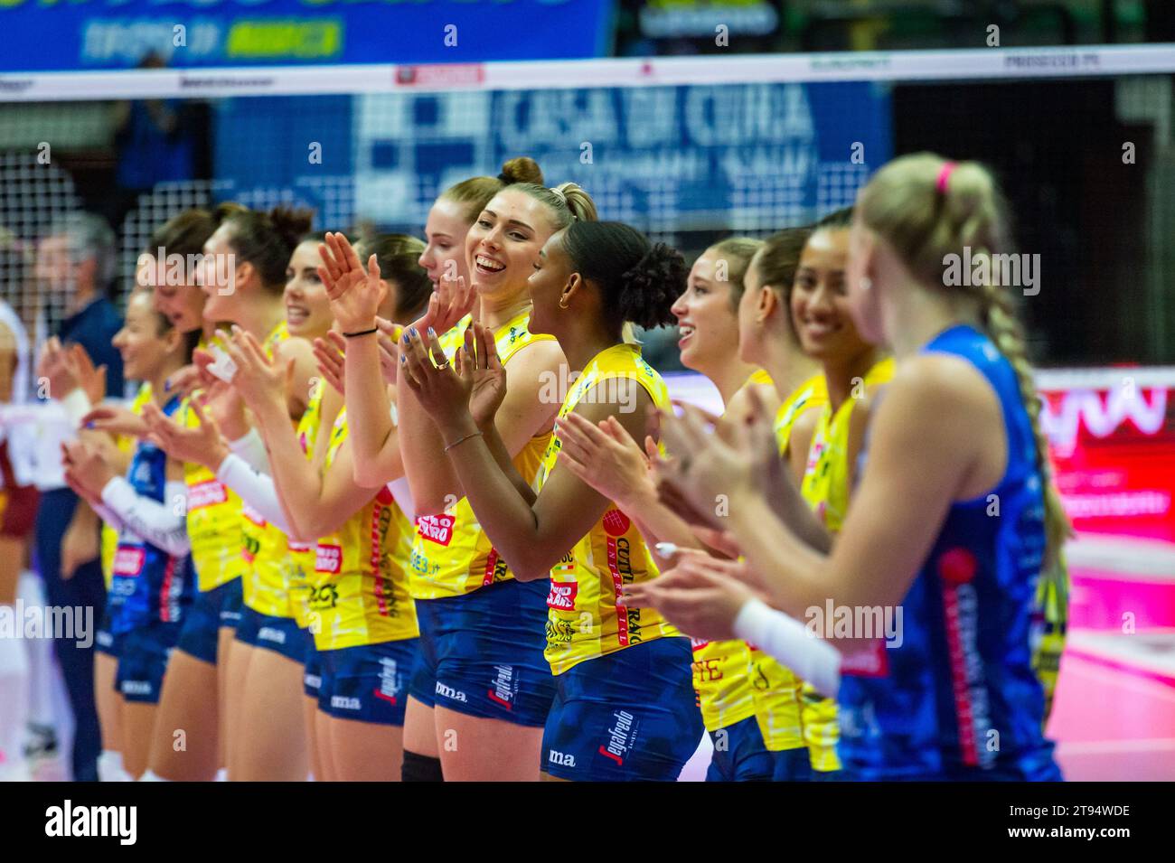 Treviso, Treviso, Italy. 22nd Nov, 2023. Sarah Fahr and Khalia Lanier ...