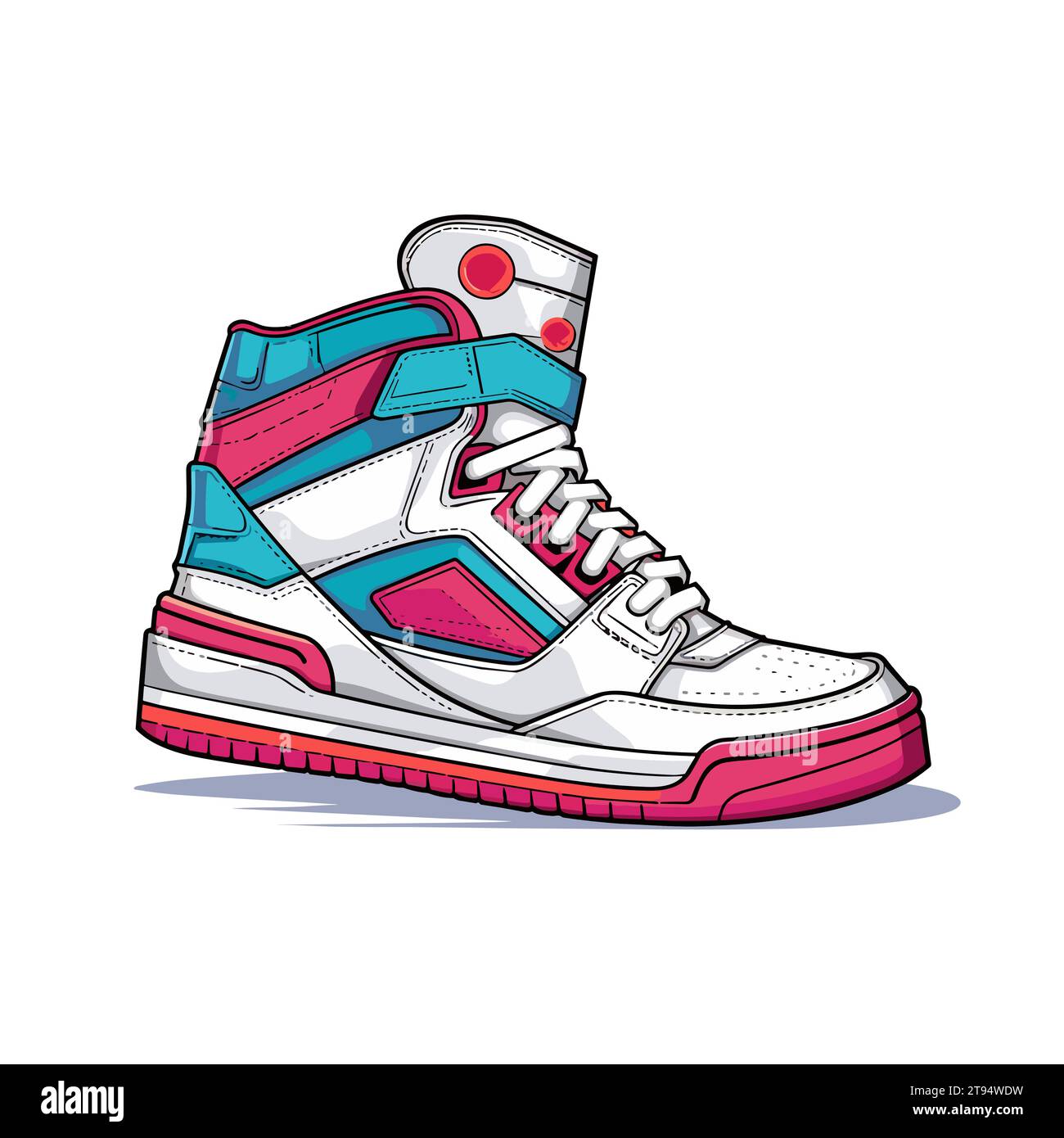 retro 80s sneaker shoe illustration Stock Vector Image & Art - Alamy