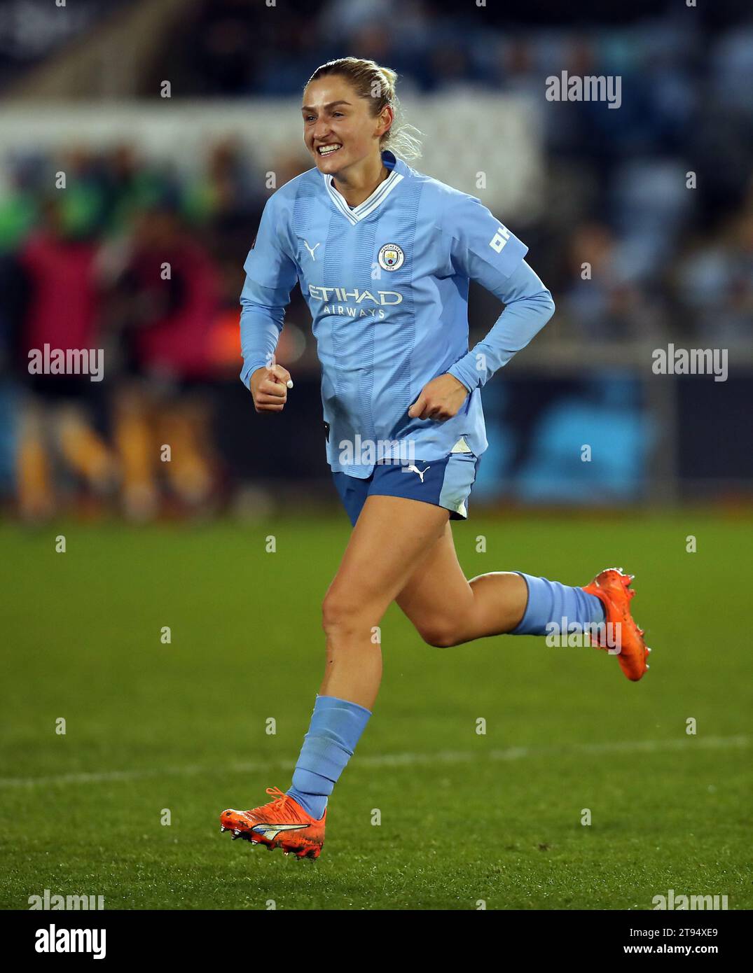 Manchester City's Laura Coombs celebrates scoring their side's second ...
