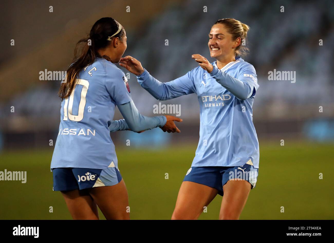 Manchester City's Laura Coombs celebrates scoring their side's second ...