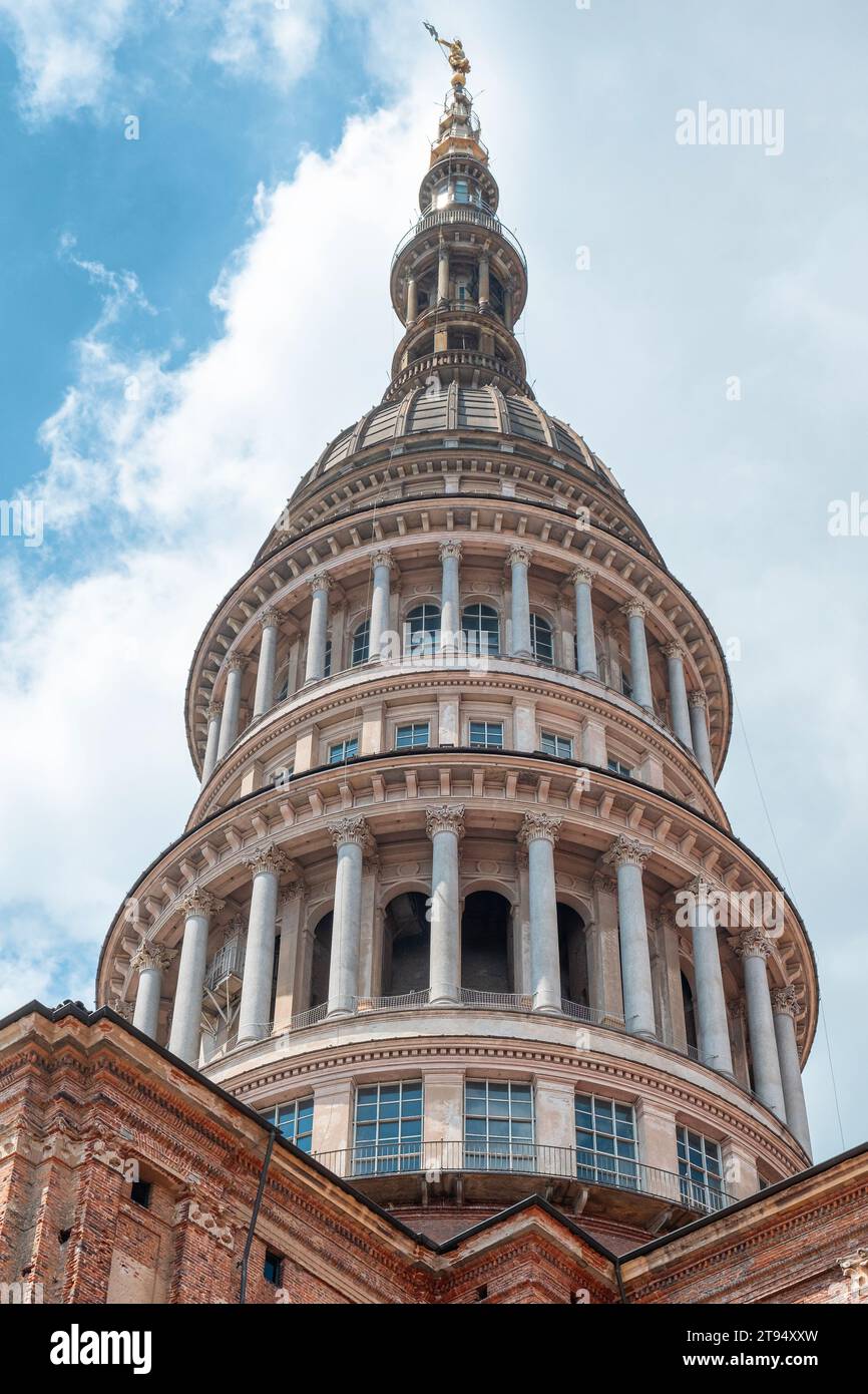 Novara city, Piedmont, Italy. Dome of San Gaudenzio Basilica. Cupola ...